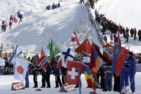Flags All Participatiing Nations Paraded Skiing Editorial Stock Photo ...