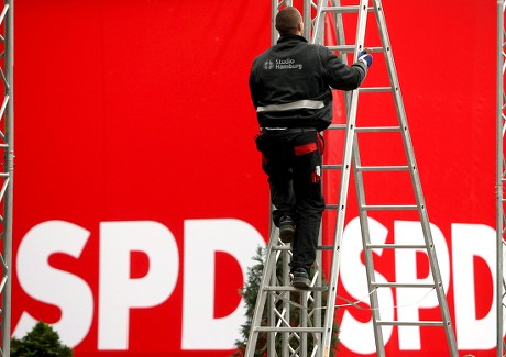 Worker Prepares Congress Center Hamburg Upcoming Editorial Stock Photo ...