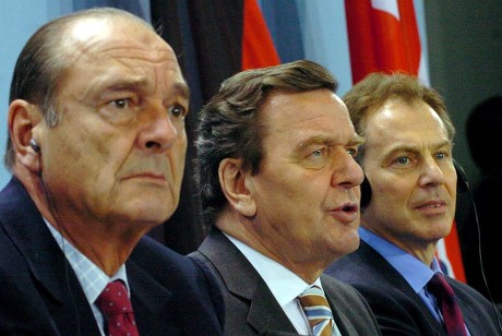 German Chancellor Gerhard Schroeder C British Editorial Stock Photo ...