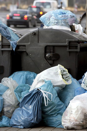 Rubbish Container Overflow Waste Surrounded By Editorial Stock Photo ...