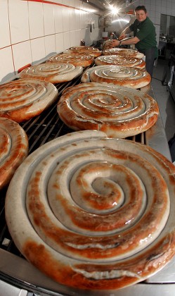 World Largest Thueringer Rostbratwurst Thuringian Grilled Editorial ...