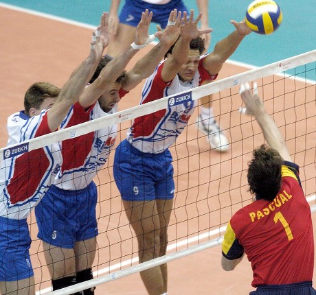 Spains Rafael Pascual R Smashes Ball Editorial Stock Photo - Stock ...