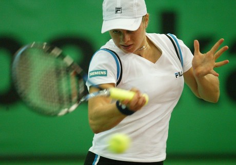 Belgian Kim Clijsters Returns Ball Russian Editorial Stock Photo ...