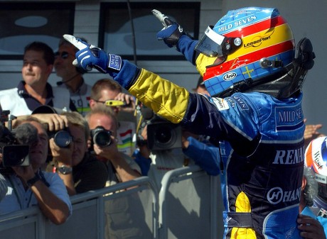 Winner Spains Fernando Alonso Renault Celebrates Editorial Stock Photo ...
