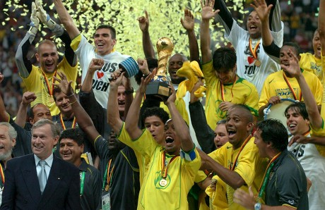 Brazilian Soccer Players Pose Trophy After Editorial Stock Photo ...