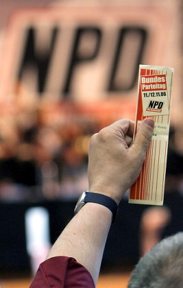 Delegate Right Wing Party Npd Raises Editorial Stock Photo - Stock ...