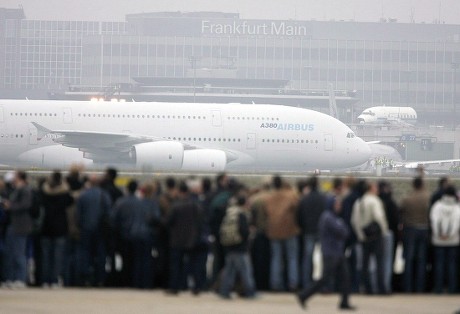 Airbus A380 Prototype Lands Frankfurt International Editorial Stock ...