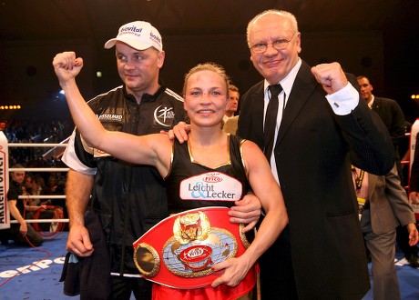 German Boxer Regina Halmich C Celebrates Editorial Stock Photo - Stock ...