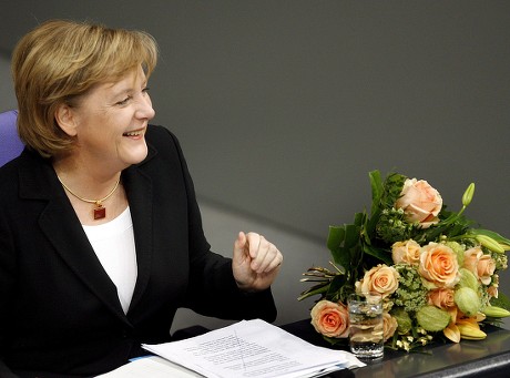 German Chancellor Angela Merkel Cdu Laughs Editorial Stock Photo ...