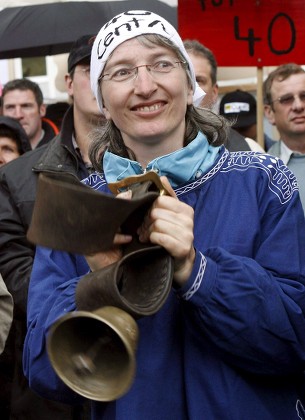Dairy Farmer Rings Cowbell During Protest Editorial Stock Photo - Stock ...