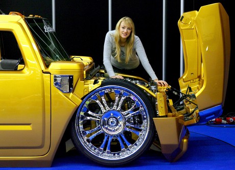 Model Poses 500 Hp Lowrider Hummer Editorial Stock Photo - Stock Image ...