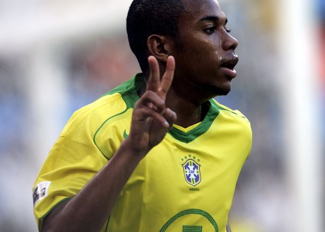 Brazilian Soccer Player Robinho Celebrates After Editorial Stock Photo ...