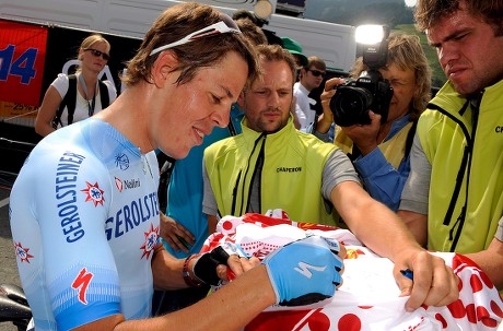 Austrias Bernhard Kohl Team Gerolsteiner Signs Editorial Stock Photo ...
