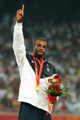 Gold Medalist Angelo Taylor Usa Celebrates Editorial Stock Photo ...