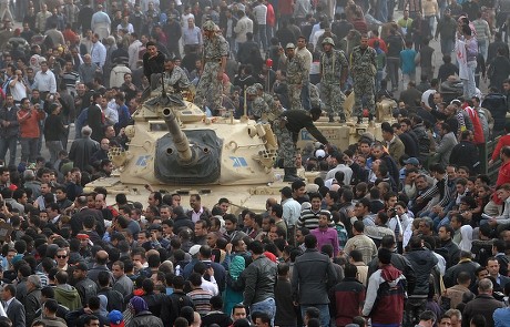 Demonstrators Assemble Speak Soldiers On Tanks Editorial Stock Photo ...