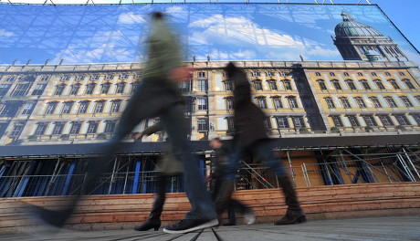 Passersby Walk Past Huge Poster Showing Editorial Stock Photo - Stock ...