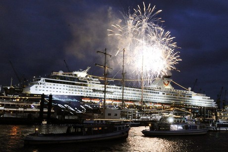 Fireworks Explode Over Cruise Liner Mein Editorial Stock Photo - Stock ...