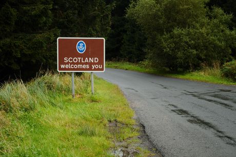 Scotland Welcomes You Border Sign Side Editorial Stock Photo - Stock ...