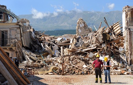 Fireman Journalist Stand Front Ruins Houses Editorial Stock Photo ...