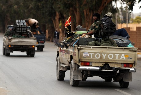 Convoy Libyan Rebels Vehicles Drive Font Editorial Stock Photo - Stock ...