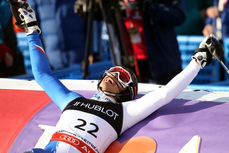 Christof Innerhofer Italy Celebrates Finish Area Editorial Stock Photo ...