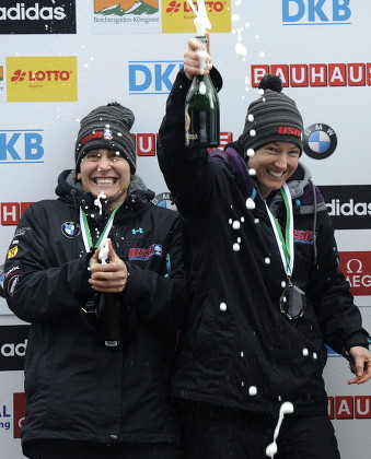 Us Bobsleighers Shauna Rohbock R Und Editorial Stock Photo - Stock ...