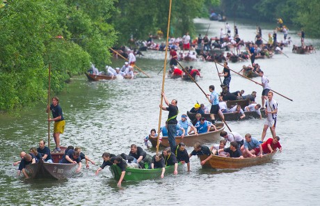 Participants Compete Traditional Punt Race On Editorial Stock Photo ...