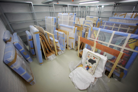 Confiscated Paintings Sit Room Basement Federal Editorial Stock Photo ...
