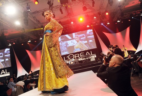 Model Presents Creation By Moroccan Designer Editorial Stock Photo ...