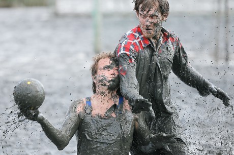 Participants Mudflat Olympics Play Ballgame Mud Editorial Stock Photo ...