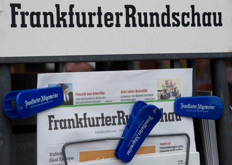 Clamps Newspaper Frankfurter Allgemeine Faz Hold Editorial Stock Photo ...
