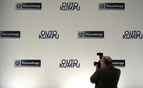 Photographer Takes Picture Company Logos Thyssenkrupp Editorial Stock ...