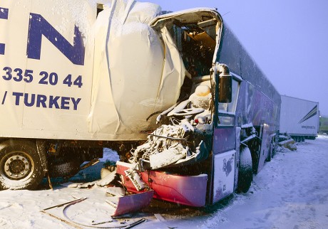 Damaged Coach Truck Trailer Seen After Editorial Stock Photo - Stock ...
