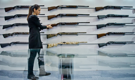 Visitor Examines Shotgun Turkish Manufacturer Kral Editorial Stock ...