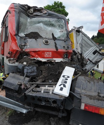 Wreckage Train Lorry Seen After Collision Editorial Stock Photo - Stock ...