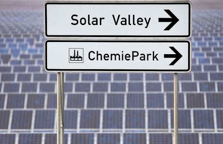 Sign Points Solar Park Solar Valley Editorial Stock Photo - Stock Image ...