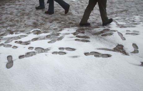 Tourists Walk Fresh Snow 2 037m Editorial Stock Photo - Stock Image ...