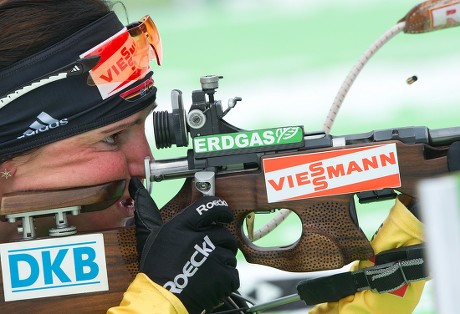 German Biathlete Andrea Henkel Action During Editorial Stock Photo ...