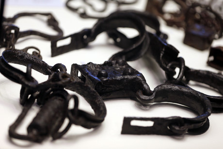 Iron Shackles On Display Exhibition Dangerous Editorial Stock Photo ...