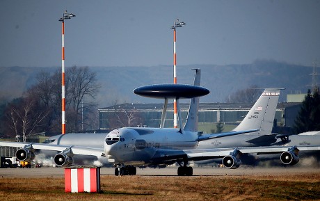 Awacs Warning Control Aircraft Prepares Take Editorial Stock Photo ...