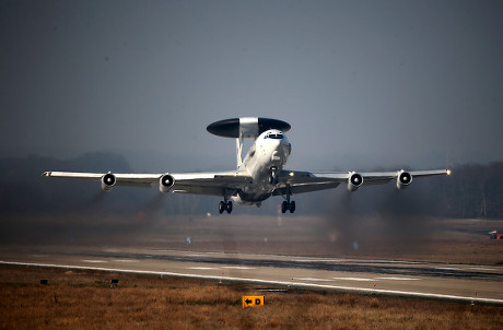 Awacs Warning Control Aircraft Takes Off Editorial Stock Photo - Stock ...