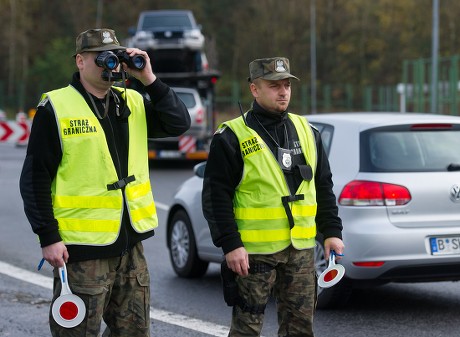 Polish Border Guards Survey Incoming Traffic Editorial Stock Photo ...