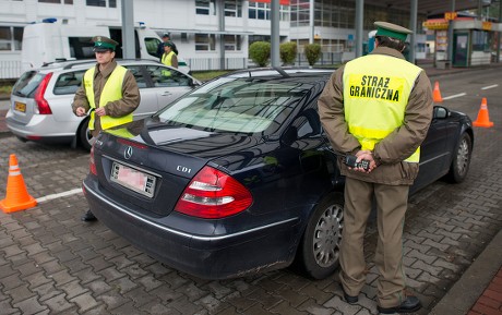 Polish Border Guards Check Car Germanpolish Editorial Stock Photo ...