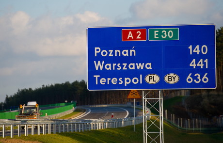 Sign Stands On New Polish Highway Editorial Stock Photo - Stock Image ...