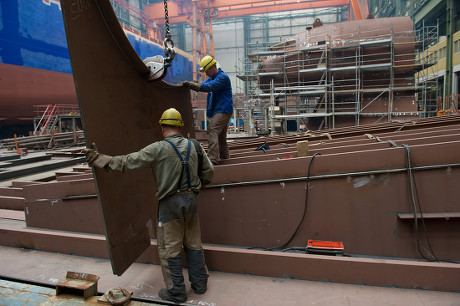 Workers Assemble Special Freighter Danish Shipping Editorial Stock ...