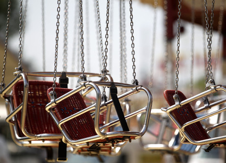 Chairs Flying Swing Reflect Sun Fairground Editorial Stock Photo ...