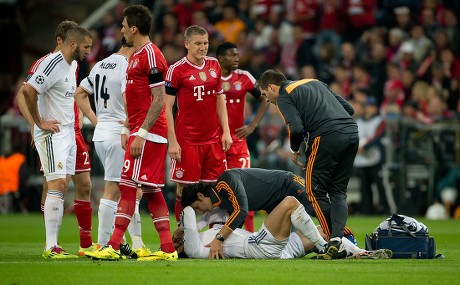 Madrids Cristiano Ronaldo Lies On Pitch Editorial Stock Photo - Stock ...