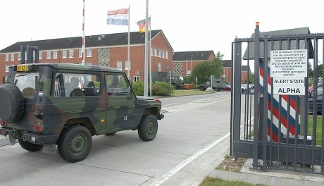 Jeep Passes Main Gates Dutch Barracks Editorial Stock Photo - Stock ...