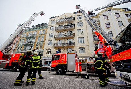 Firefighters Extinguish Fire Roof Truss Eppendorfer Editorial Stock ...