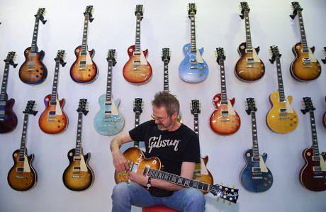 Andy Knapp Prepares Guitars Presentation Stand Editorial Stock Photo ...